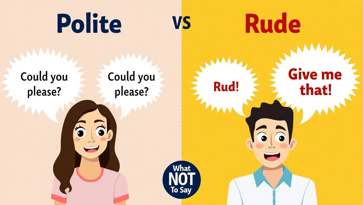 Polite English Vs Rude Mistakes What Not To Say Polite English Vs Rude Mistakes What Not To Say