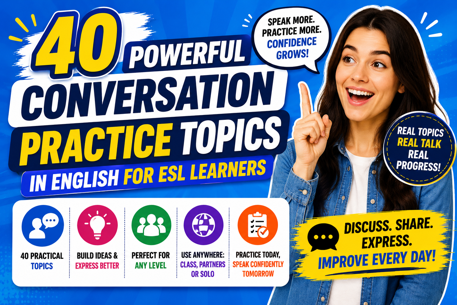 40 Powerful Conversation Practice Topics in English